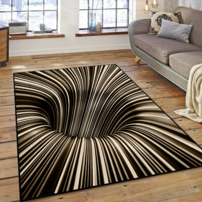 3D Checkered Vortex Optical Illusions Rug - Dingmun