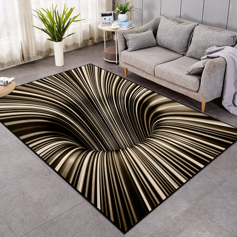 3D Checkered Vortex Optical Illusions Rug - Dingmun