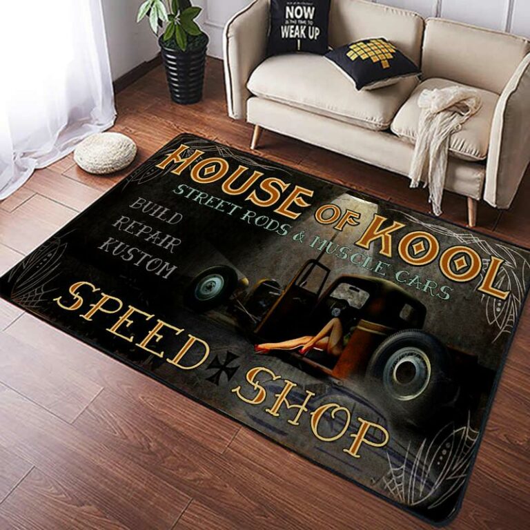 House Of Kool Hot Rod Speed Shop Rug - Dingmun