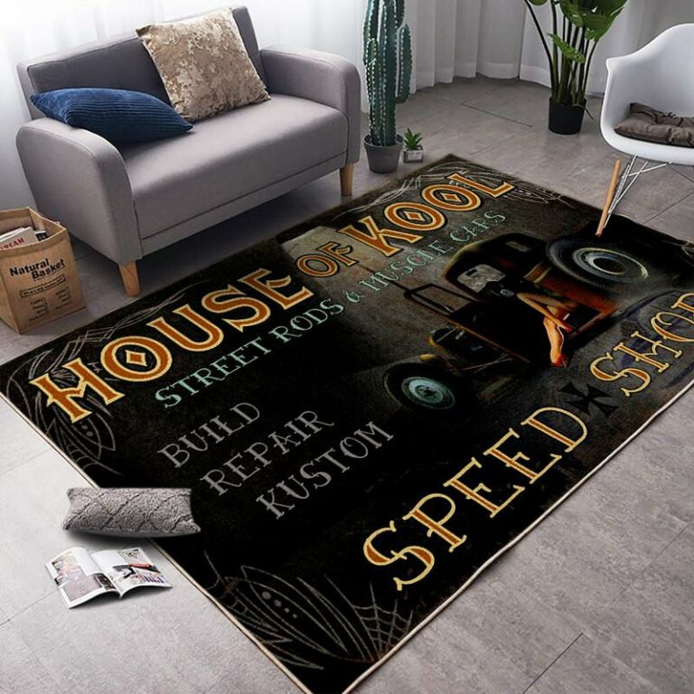 House Of Kool Hot Rod Speed Shop Rug - Dingmun