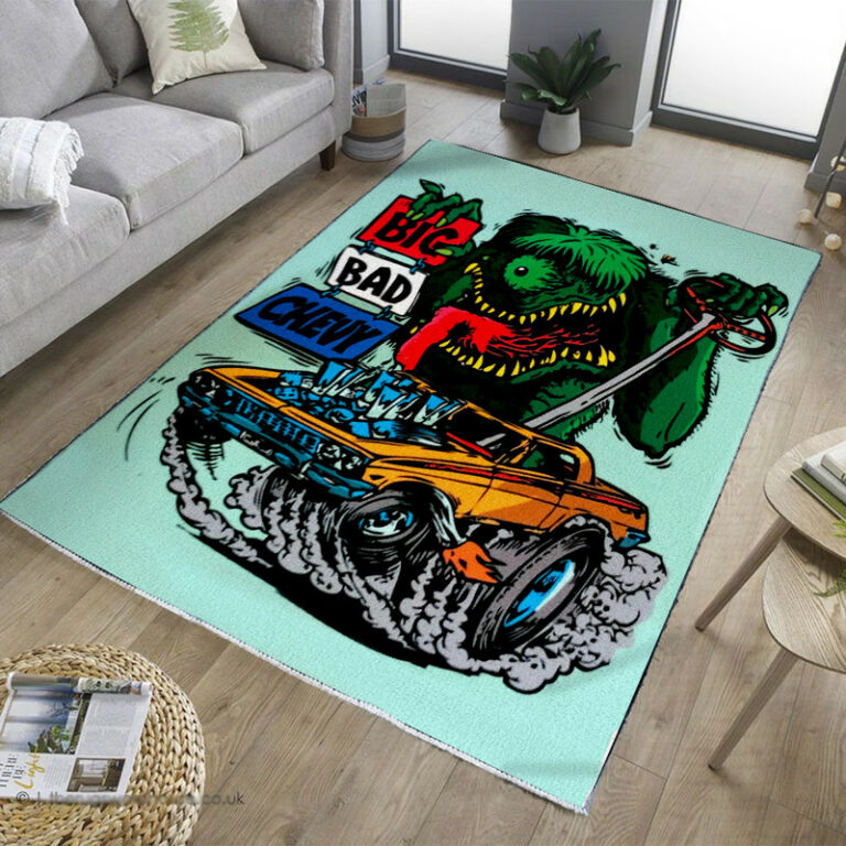 Big Bad Chevy Hot Rod Rug - Dingmun