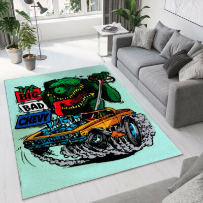 Big Bad Chevy Hot Rod Rug - Dingmun