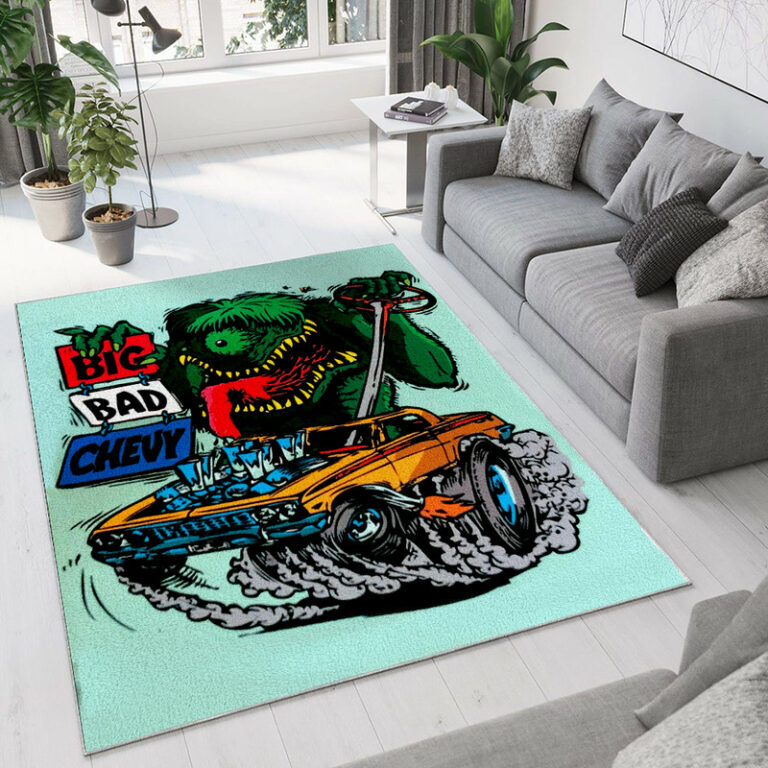 Big Bad Chevy Hot Rod Rug - Dingmun