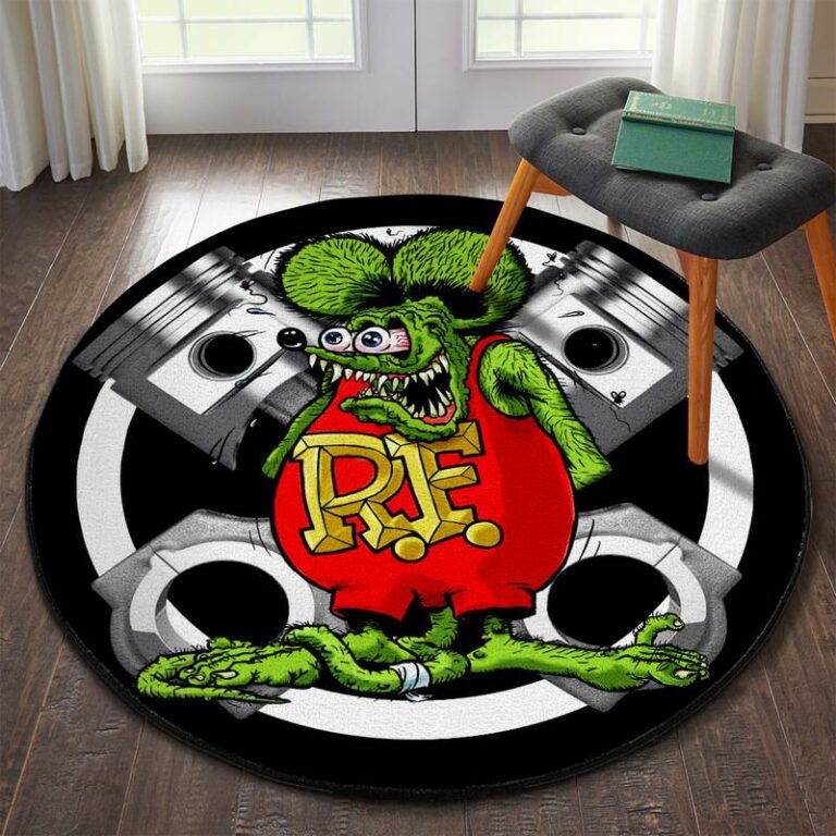 Rat Fink Hot Rod Round Rug - Dingmun