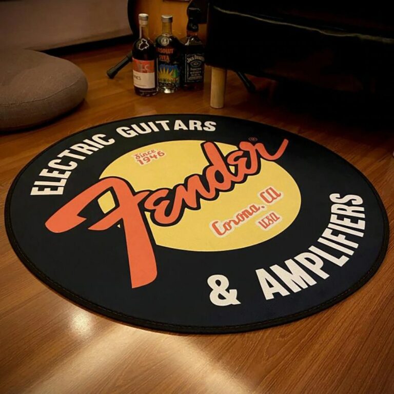 Fender Guitar Round Carpet Rock Floor Mats - Dingmun