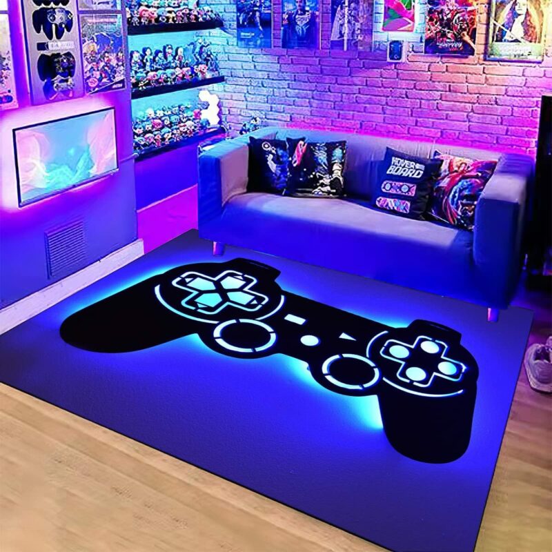 Gamer Controller Area Rug For Bedroom - Dingmun
