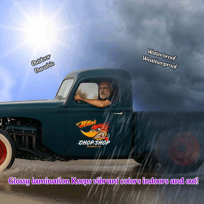 Personalized Woodpecker Speed Shop Vinyl Decals - Mr. Horsepower Hot ...