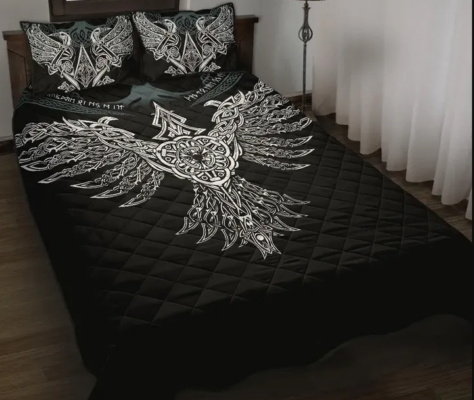 Viking Raven Quilt Bedding Set - Dingmun