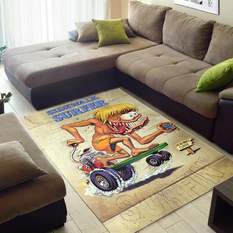 Ed Roth Sidewalk Surfer Rat Fink Rug - Dingmun