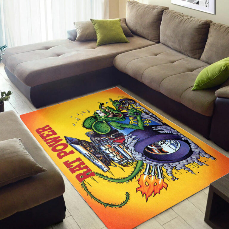 Rat Fink Rat Power Hot Rod Rug - Dingmun