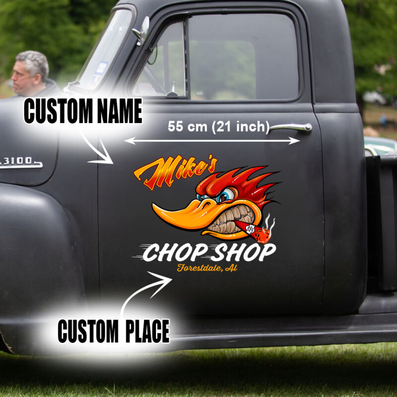 Personalized Woodpecker Speed Shop Vinyl Decals - Mr. Horsepower Hot ...