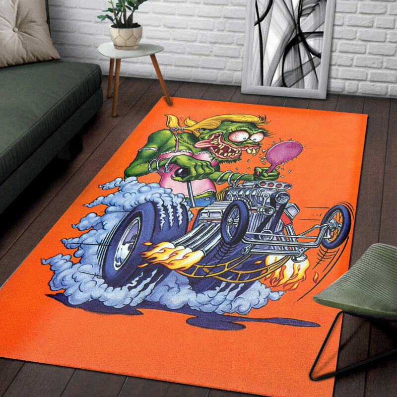 Rat Fink Racing Hot Rod Rug - Dingmun