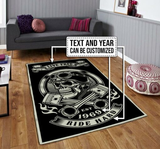 Personalized Biker Motorcycle Rug - Dingmun