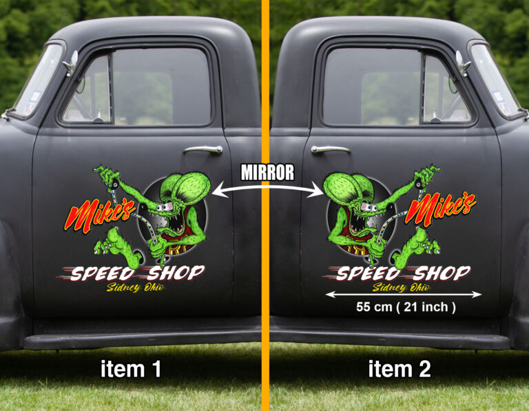 Personalized Hot Rod Garage Rat Fink Speed Shop Vinyl Stickers - Dingmun