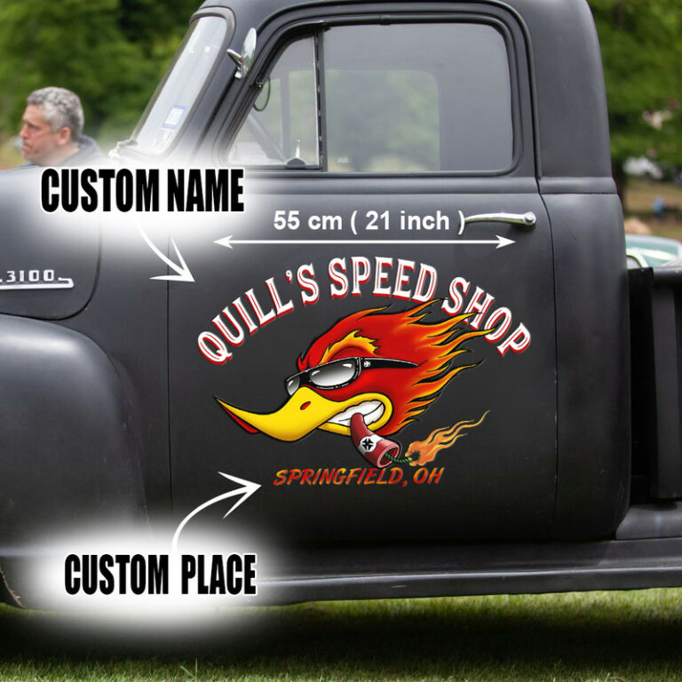 Personalized Speed Shop Hot Rod Woodpecker Vinyl Stickers - Dingmun