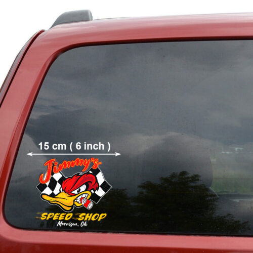 Personalized Hot Rod Garage Hot Rod Duck Speed Shop Vinyl Sticker - Dingmun