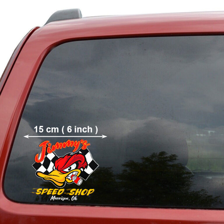 Personalized Hot Rod Garage Hot Rod Duck Speed Shop Vinyl Sticker - Dingmun