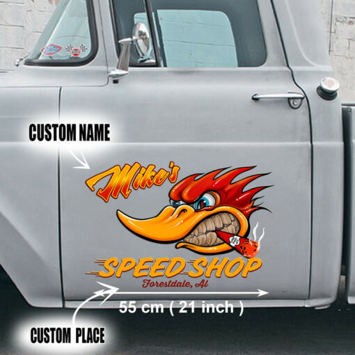 Set 2Pcs Hot Rod Garage Speed Shop Old School Mr Horsepower Vinyl ...