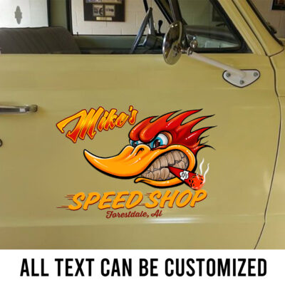 Set 2Pcs Hot Rod Garage Speed Shop Old School Mr Horsepower Vinyl ...