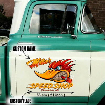 Set 2Pcs Hot Rod Garage Speed Shop Old School Mr Horsepower Vinyl ...