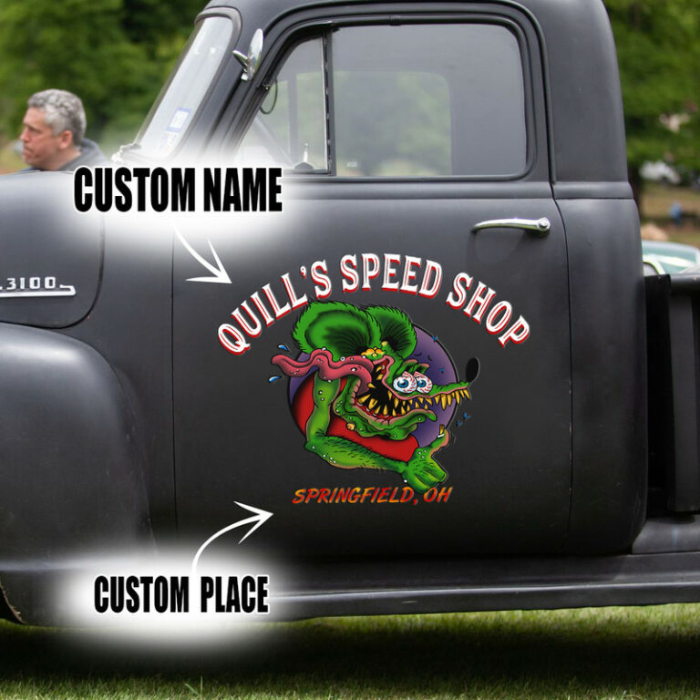 Personalized Hot Rod Rat Fink Speed Shop Vinyl Wrap Decals For Car Door ...