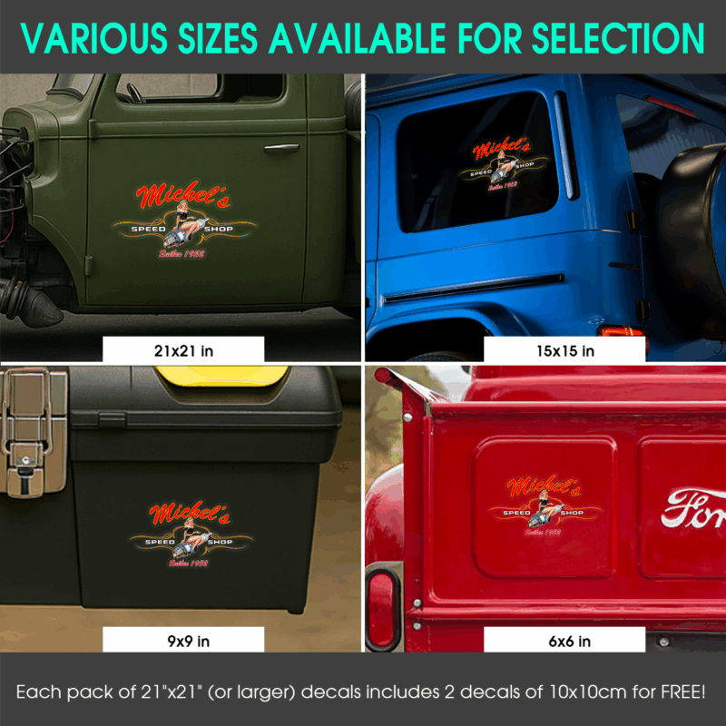 Hot Rod Pinstripe Decals Personalized Pinup Girl Candle Spark Plugs ...