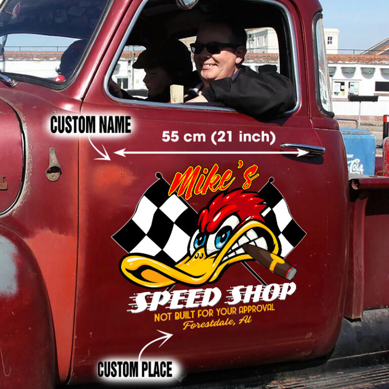 Hot Rod Duck Not Built For your Approval Door Art Vinyl Decals - Dingmun