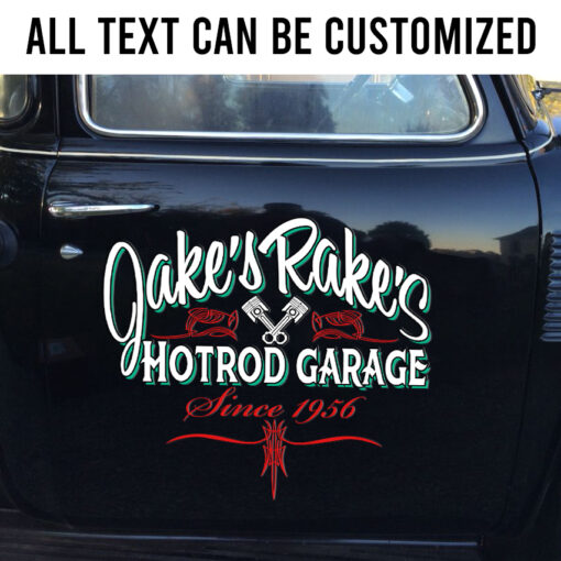 Vintage Hot Rod Garage Door Art Pinstripe Lettering For Car - Large ...
