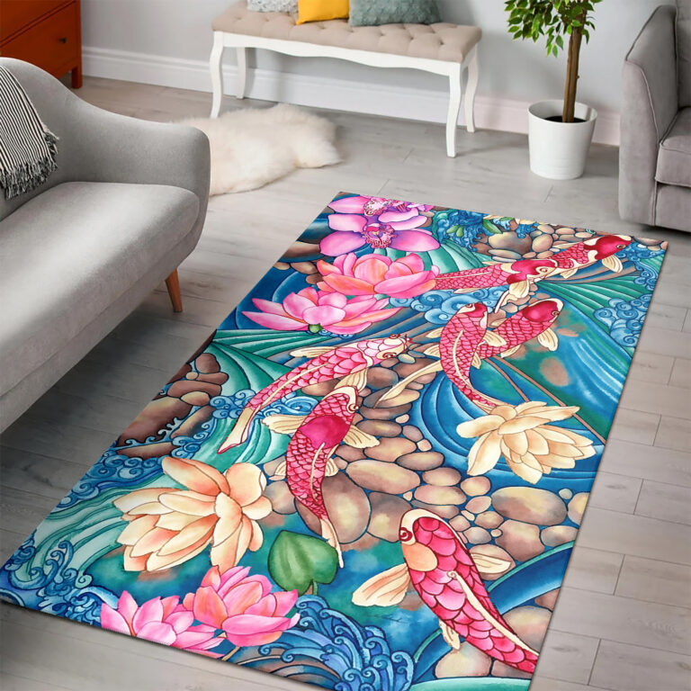 Retro Peachy Daisy Flower Pattern Rug - Dingmun