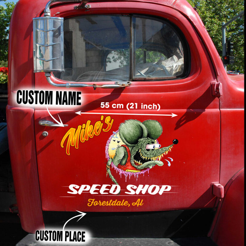 Rat Fink Hot Rod Car Door Vinyl Wrap - Dingmun