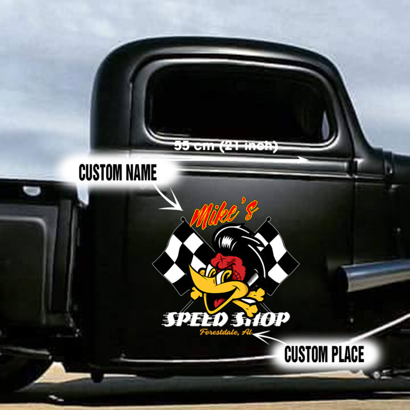 Personalized Hot Rod Mr Horsepower Woodpecker Vinyl Sticker For Cars ...