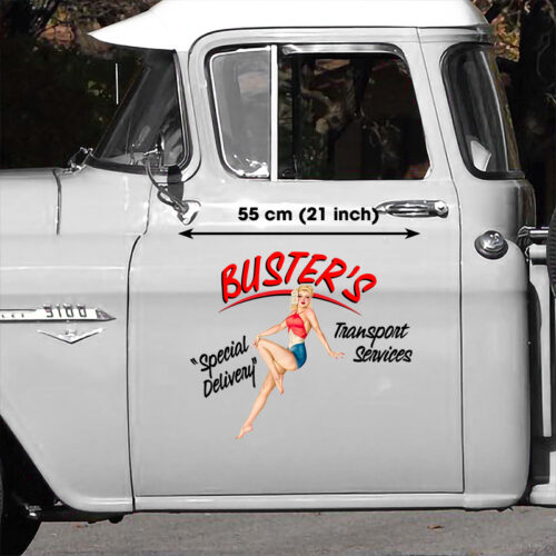 Pack 2 Of Large Custom Old School Hot Rod Pin Up Girl Stickers - Dingmun