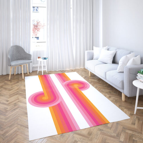 Funky 70's Vibe Pink Rug - Dingmun