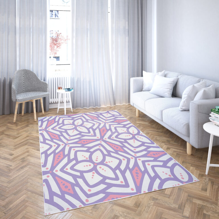 Y2K Pastel Blossoms Geometric Rug - Dingmun
