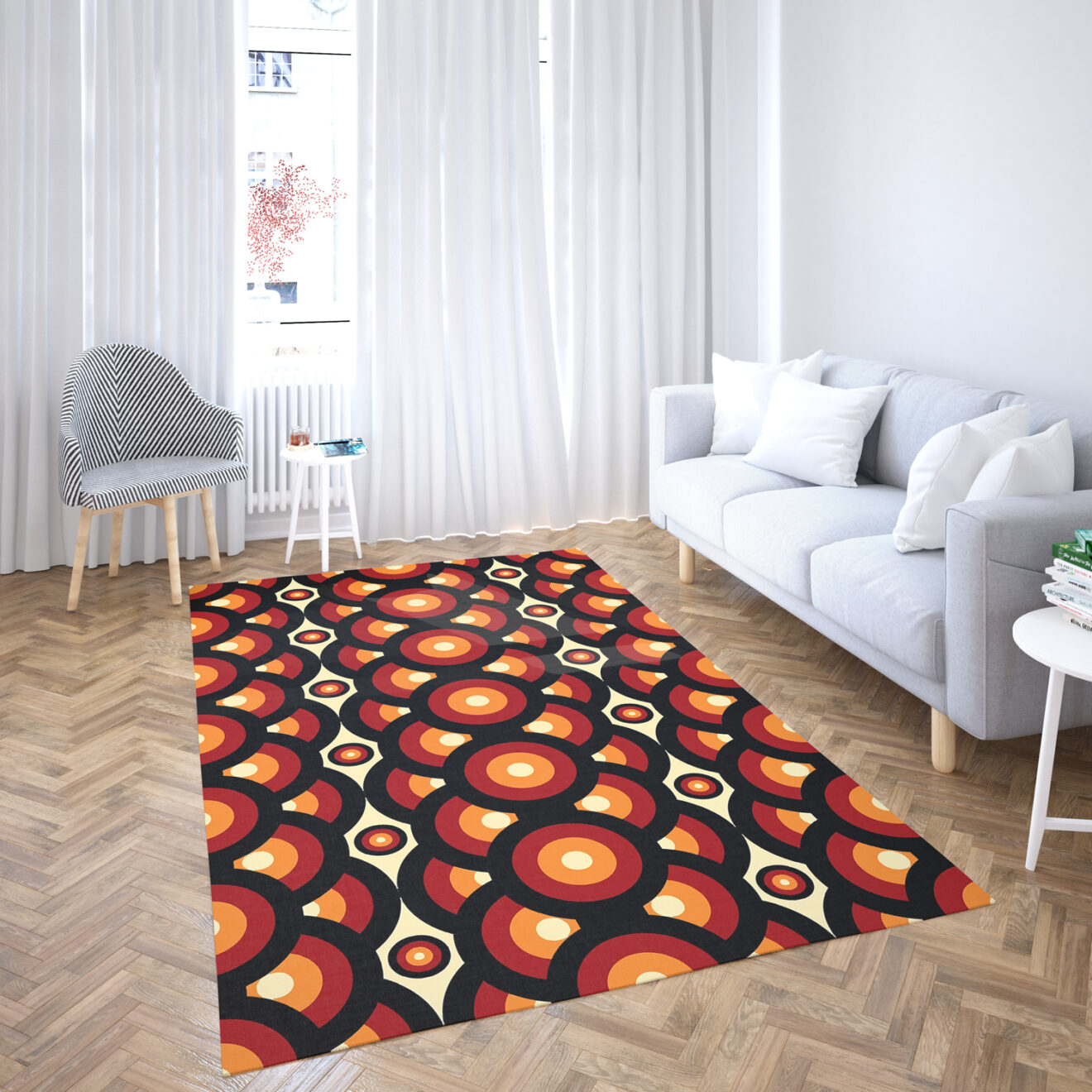 Retro Vintage Mid Century 70s Style Rugs - Dingmun