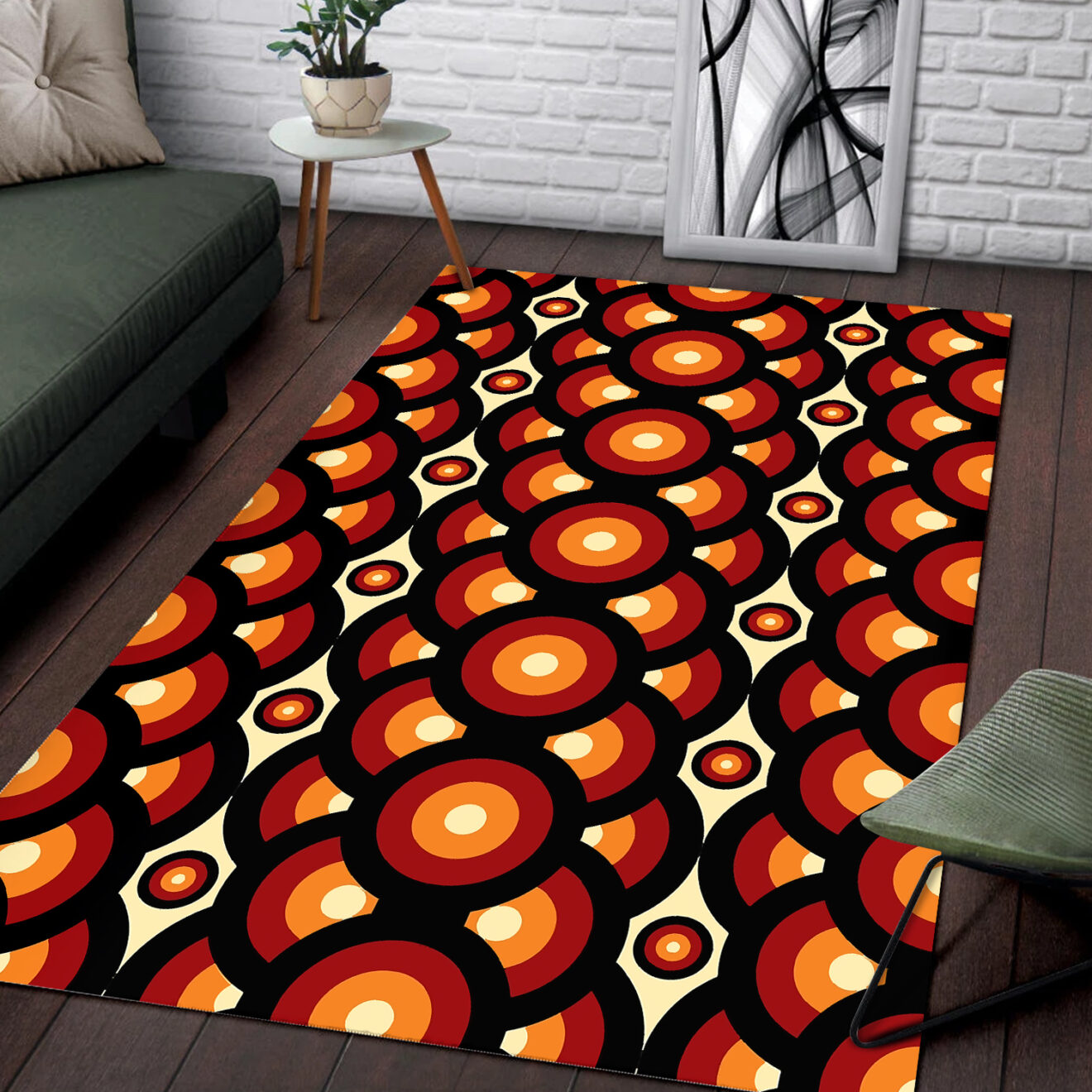 Retro Vintage Mid Century 70s Style Rugs - Dingmun
