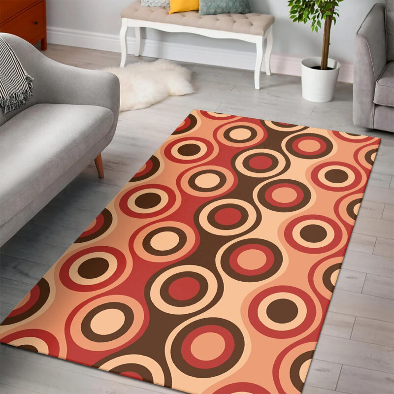 Retro 1970's Style Seventies Vintage Pattern Area Rug - Dingmun