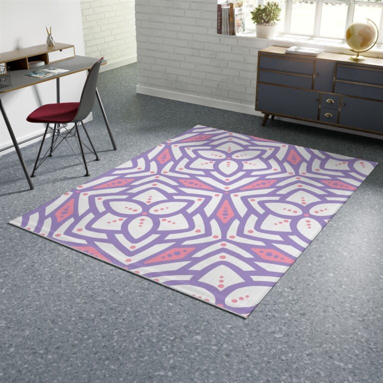 Y2K Pastel Blossoms Geometric Rug - Dingmun