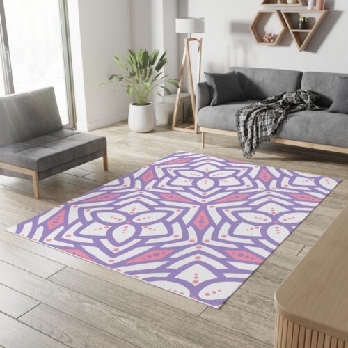Y2K Pastel Blossoms Geometric Rug - Dingmun