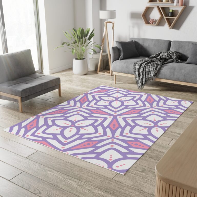 Y2K Pastel Blossoms Geometric Rug - Dingmun