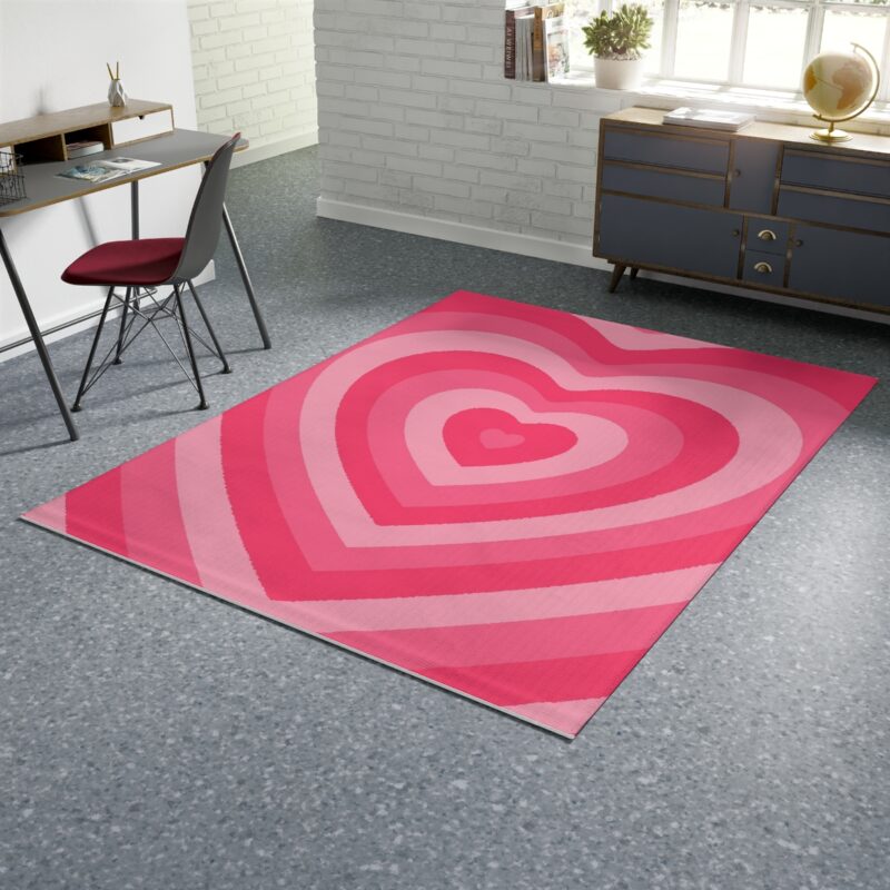 Cute Pink Y2K Heart Rug - Dingmun