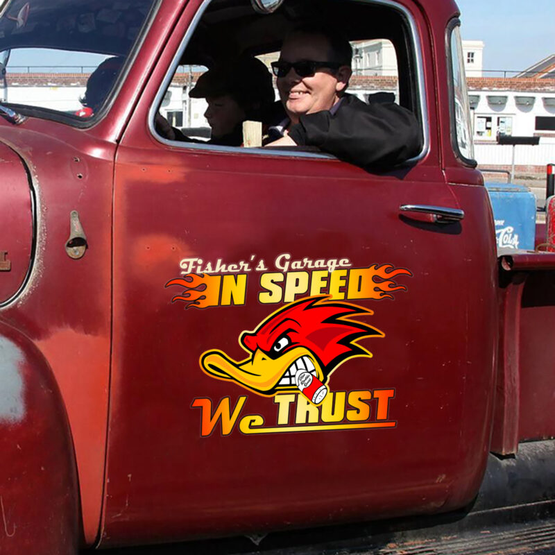 Personalized In Speed We Trust Mr. Horsepower Large Side Decals - Big ...