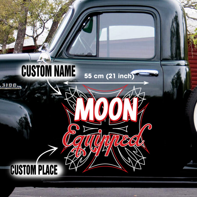 Moon Equipped Vinyl For Car Decals Set 2 Pcs - Dingmun
