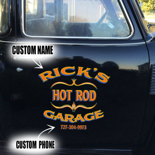 Pinstripe Hot Rod Garage Car Side Door Vinyl Graphics - Dingmun