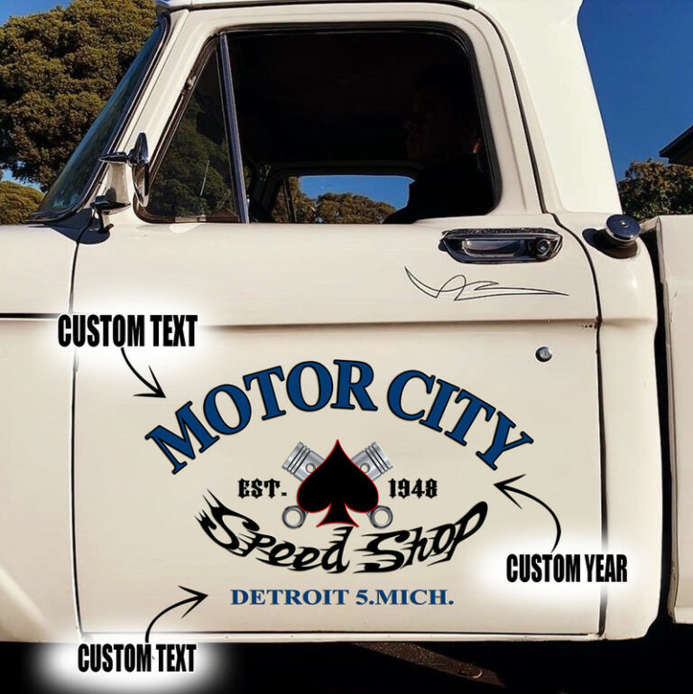 Hot Rod Garage Car Side Vinyl Graphics Decals - Dingmun