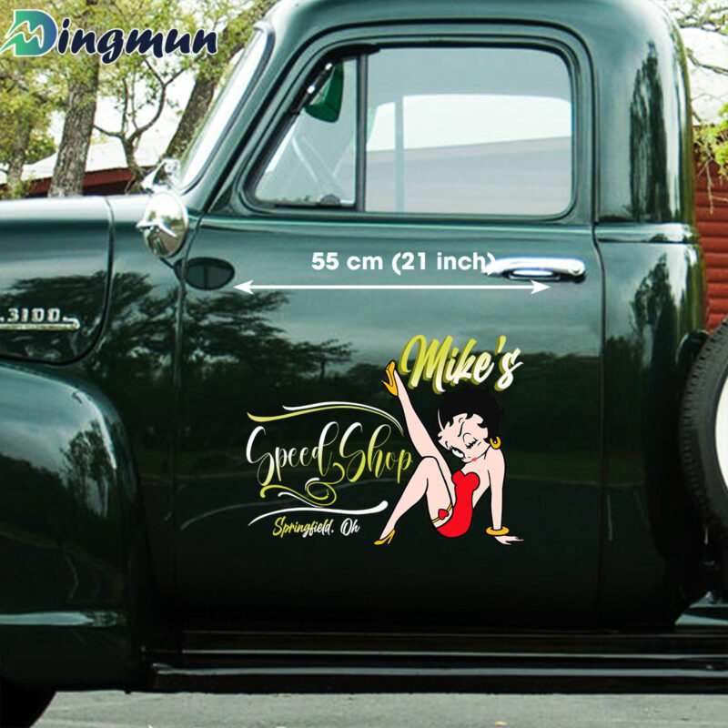 Customizable Hot Rod Betty Boop Pin Up Girl Speed Shop Decals - Dingmun