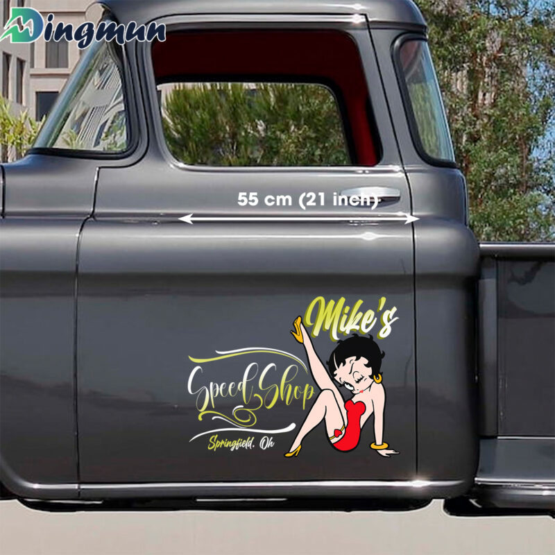 Customizable Hot Rod Betty Boop Pin Up Girl Speed Shop Decals - Dingmun
