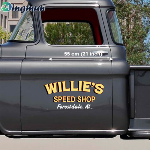Personalized Hot Rod Speed Shop Lettering Vinyl Large Stickers - Dingmun