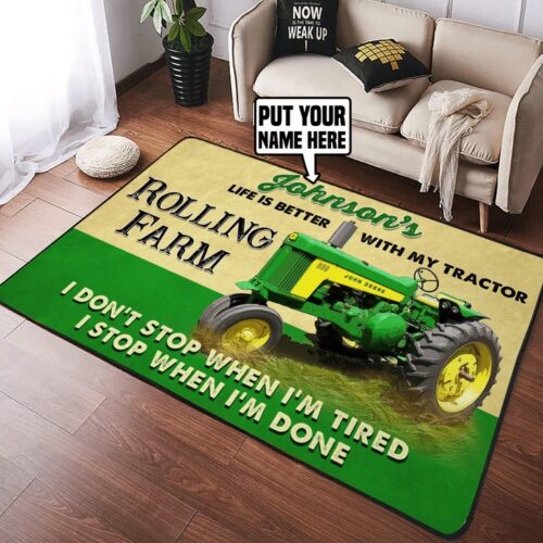 John Deere Rug Rolling Farm Life Is Better With My Tractor - Dingmun