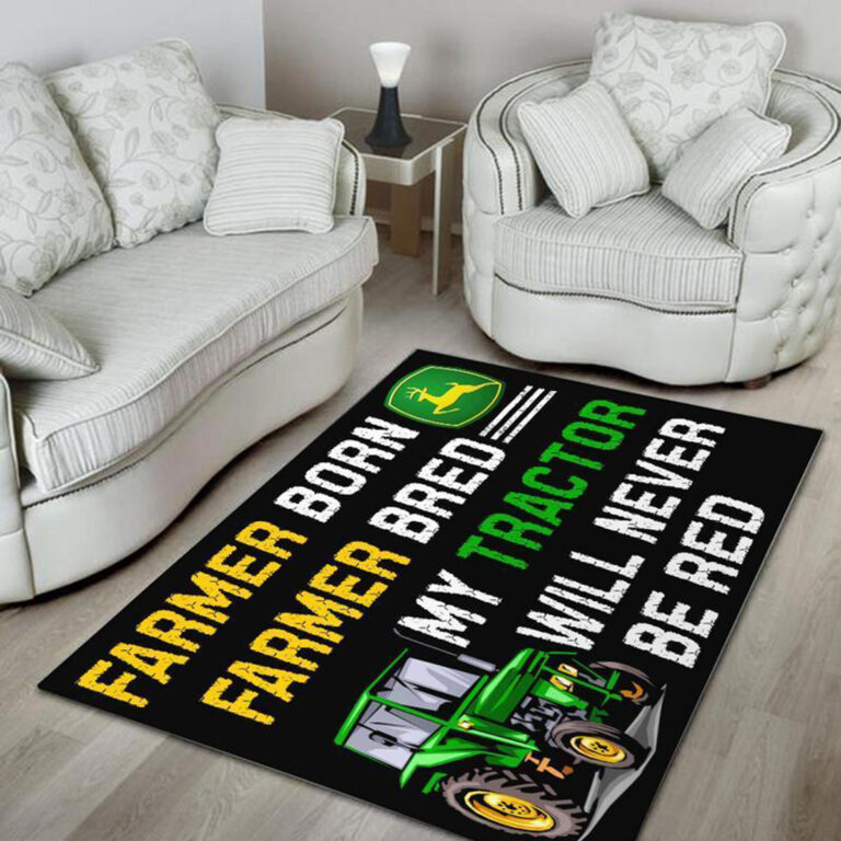Farmer Born Farmer Bred My Tractor Will Never Be Red John Deere Rug ...